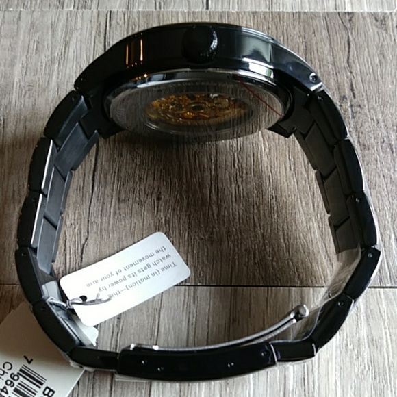 Fossil | Accessories | Fossil Skeleton Automatic Ion Black Mens Watch ...